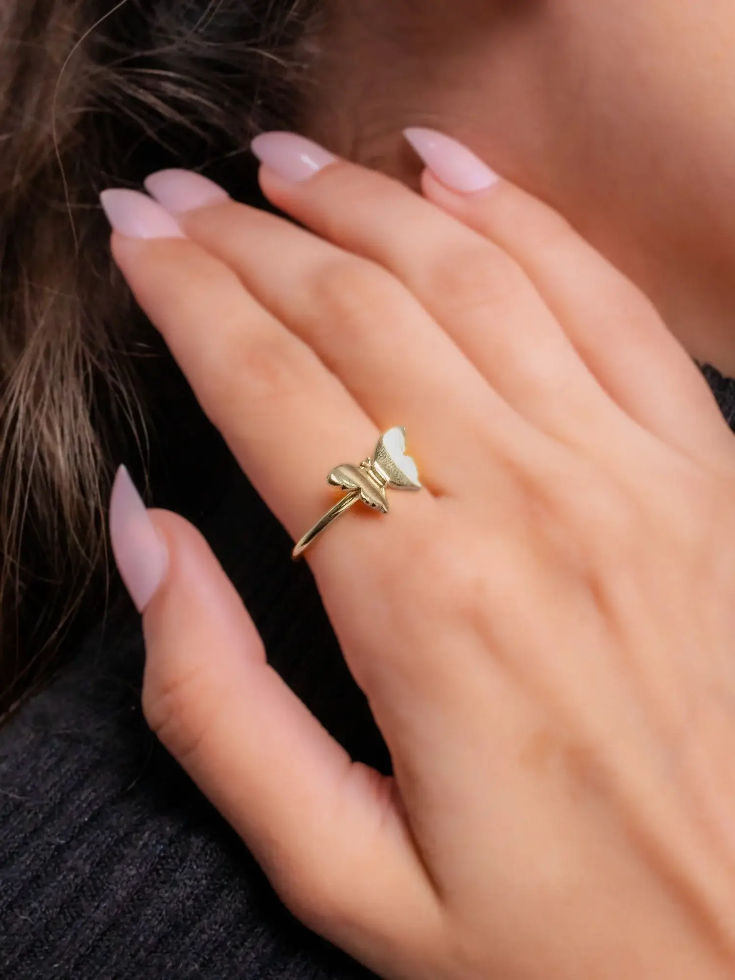 Mabel Buy Mabel Dainty Butterfly Ring 18 KT Gold Vermeil Plating
